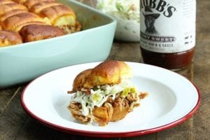 BBQ Chicken Sliders with Dill Pickle Slaw - Southern Bite