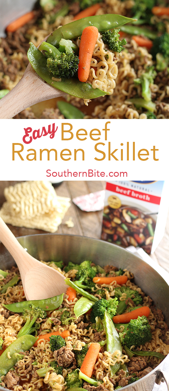 Easy Beef Ramen Skillet - Southern Bite